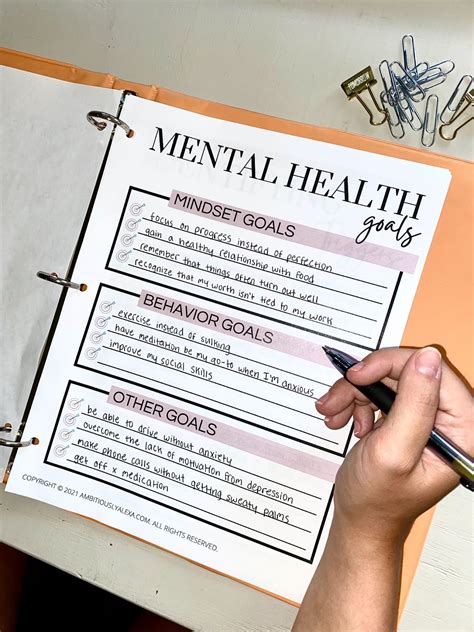 Printable Mental Health Journal Template