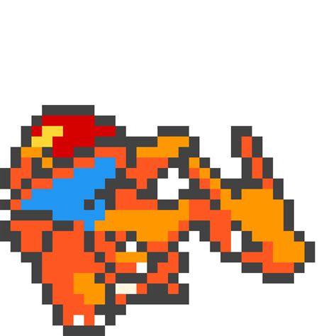 Pokemon Charizard Pixel Art Brik
