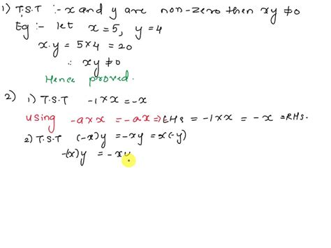 solved using field axioms prove the following theorems i if x and y are non zero real