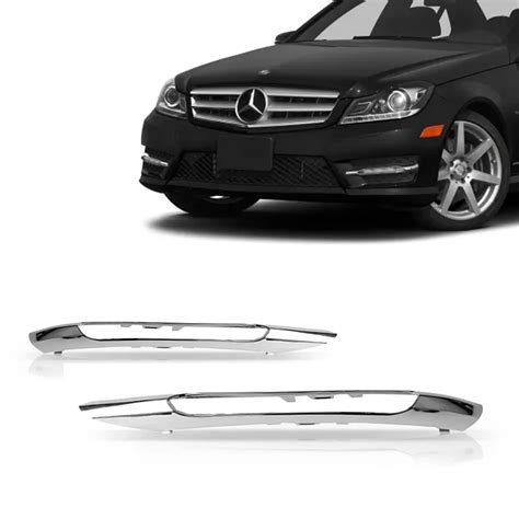 Par Moldura Farol De Milha Mercedes C Cromado
