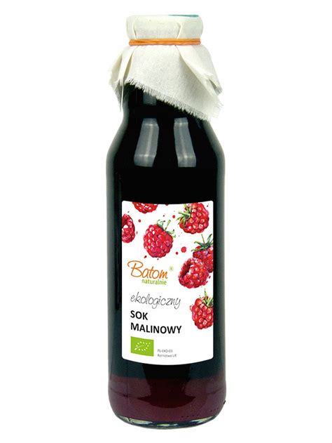 BIO sok NFC MALINOWY tłoczony bezpośrednio z malin BEZ CUKRU 750 ml