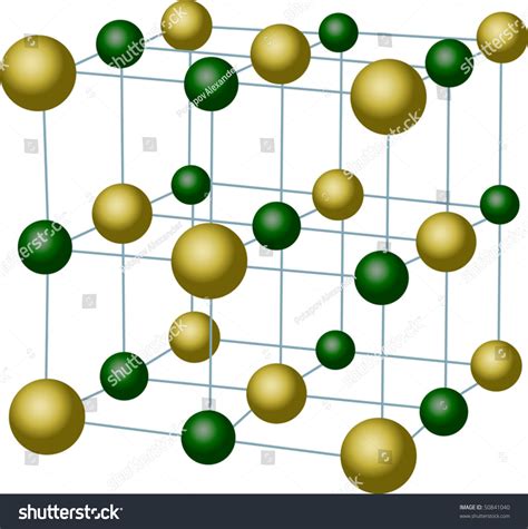 Illustration Sodium Chloride Crystal Structure Stock Vector 50841040