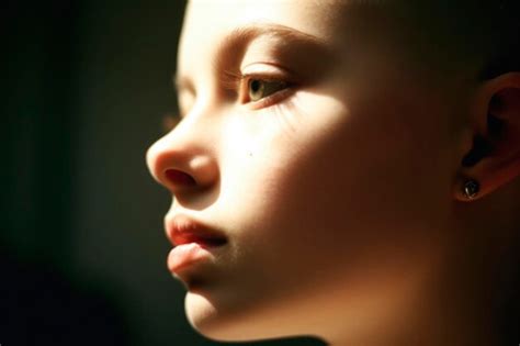 Portrait D une Tristesse Réfléchie Avec Une Jeune Femme En Oncologie