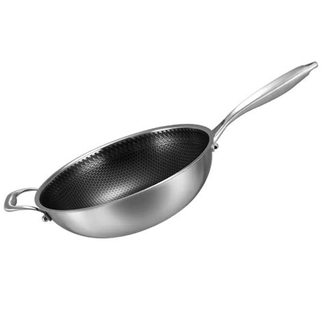 Buy Eco Friendly Tri Ply Stainless Steel Honeycomb Skillet Wok Nonstick