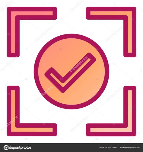 Check Mark Icon Outline Style Vector Illustration Stock Vector By