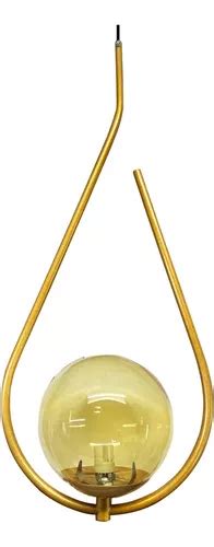 Lustre Pendente Jabuticaba Gota Dourado Globo Mbar Parcelamento Sem