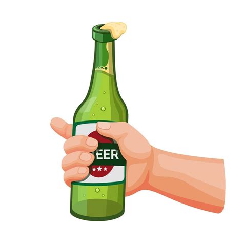 Mano Que Sostiene La Botella De Cerveza De Vidrio Concepto De Bebida