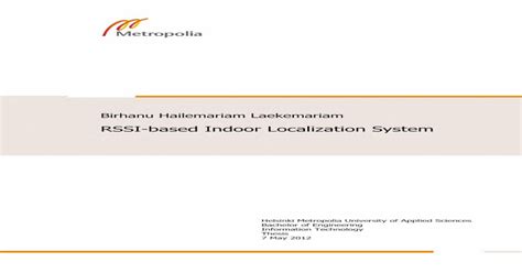 pdf rssi based indoor localization system · the sensor reading used for the location