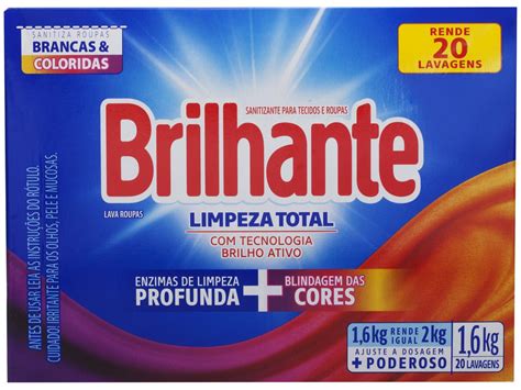 Lava Roupas Sanitizante em Pó Brilhante Limpeza Total Combate Germes