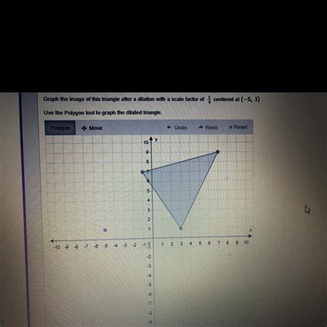 graph the image of this triangle after a dilation with a scale factor of 1 2 centered at 5 1