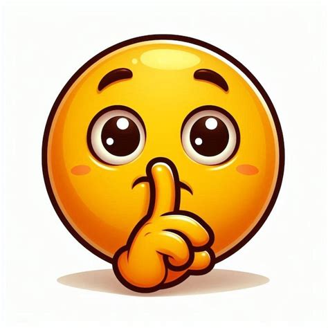 Keep Silence Sign Yellow Emoji Cartoon Character With Finger Near