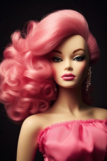 Premium AI Image A Barbie Doll With Pink Hair And Pink Hair