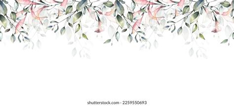 Greenery Border Floral Border Green Watercolor