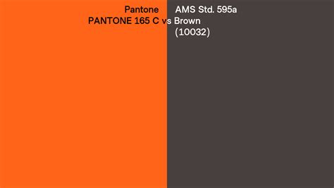 Pantone 165 C Vs AMS Std 595a Brown 10032 Side By Side Comparison