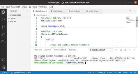 use of static member function in c
