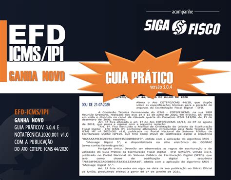 EFD ICMS IPI Ganha Novo Guia Prático Versão 3 0 4 Siga o Fisco