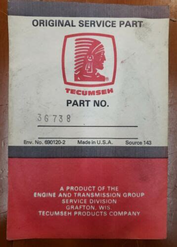 Nos Oem New Tecumseh Original Service Part Ebay