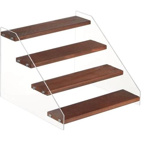 Présentoir En Bois À 4 Niveau Présentoir En Acrylique Transparent