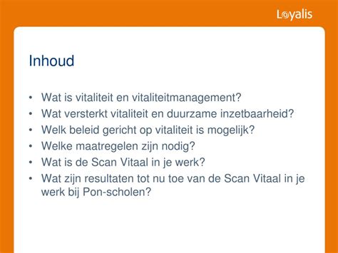 Ppt Vitaliteitsmanagement Je Hoeft Niet Ziek Te Zijn Om Beter Te
