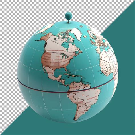 Premium Psd D Rendering Of A World Map On Earth Globe On Transparent
