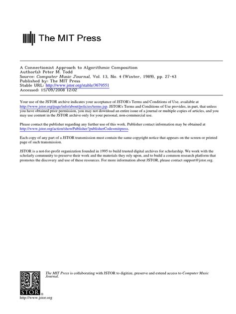 a connectionist approach to algorithmic composition pdf pdf sequence pitch music