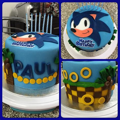 A Birthday Cake With Sonic The Hedgehog On It
