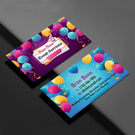 Event Service Business Cards Custom Event Service Business Cards