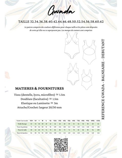 Patron PDF Maillot De Bain GWADA