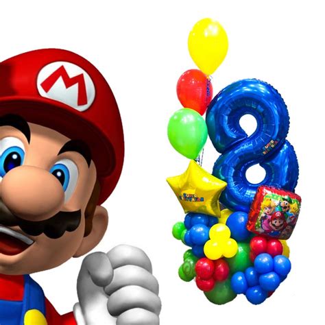 BOUQUET DE GLOBOS NÚMERO MARIO BROS