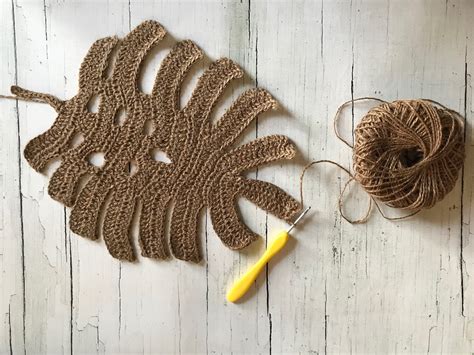 Real Time Crochet Tutorial Large Monstera Leaf Pattern Etsy