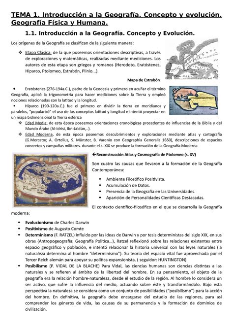 Tema Introducci N A La Geograf A Concepto Y Evoluci N Geograf A