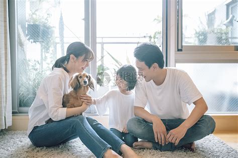 室内养宠物狗的幸福一家人高清图片下载 正版图片502284970 摄图网