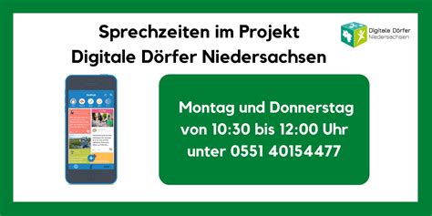 Sprechzeiten im Projekt Digitale Dörfer Niedersachsen