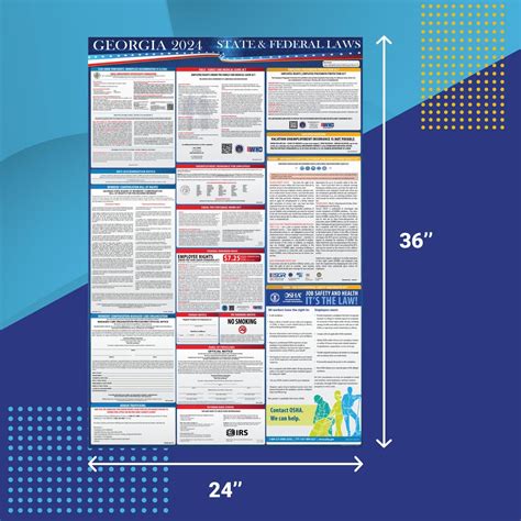 Póster de leyes laborales estatales y federales de Georgia 2024 Cumple