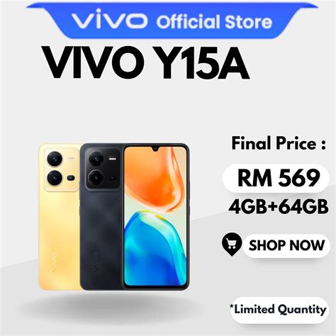 Vivo Y15A Smartphone 4 1GB Extended RAM 64GB ROM Battery 5000mAh