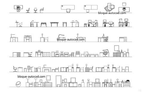 Mobiliario De Oficina DWG Descargar Bloques AutoCAD