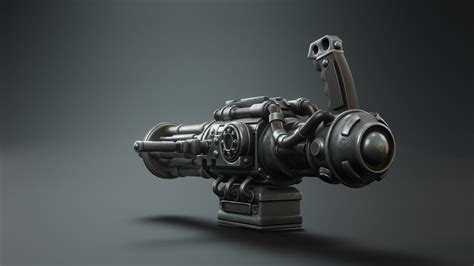 3D Model Low Poly Minigun VR AR Low Poly CGTrader