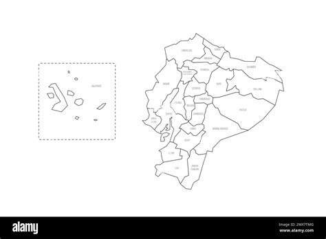 Ecuador Mapa Pol Tico De Las Divisiones Administrativas Provincias