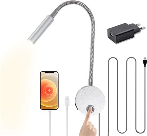 Lampe De Lecture Murales Tactile Dimmable Applique Liseuse Led Tete De