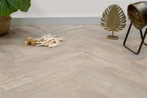 Floer Visgraat Click Pvc Vloer Rijn Gerookt Wit