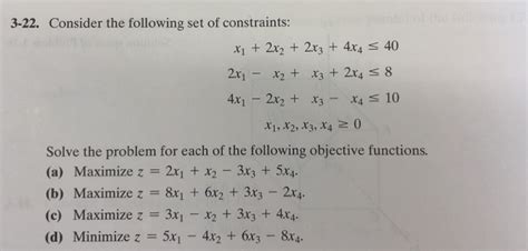 solved 3 22 consider the following set of constraints x1