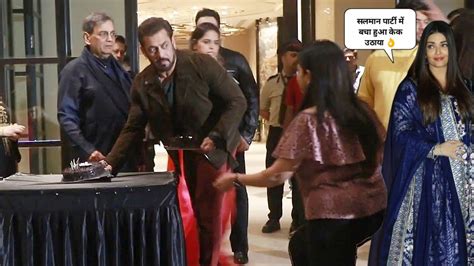 Salman Khan Humble Give Cake To Paps With Aishwarya Rai Bachchan At