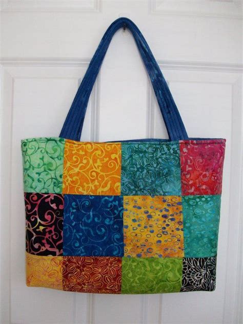 Charm Squares Tote Bag Etsy Quilted Tote Bags Sew Tote Bag Pattern