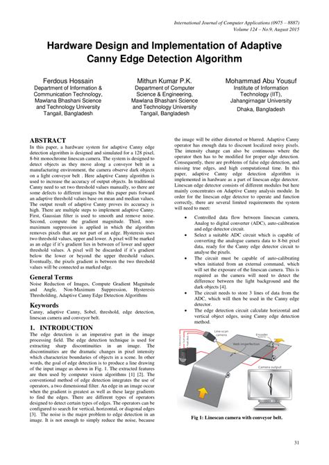 pdf hardware design and implementation of adaptive canny edge detection algorithm