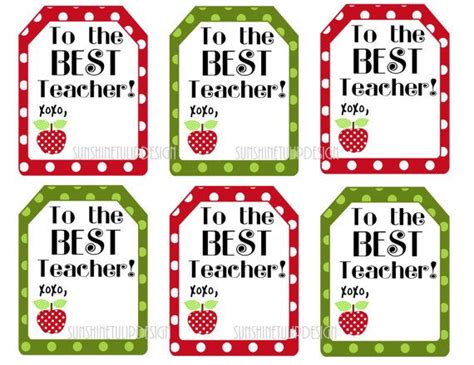 Teacher Appreciation Printable Tags Printable The BEST Etsy Teacher