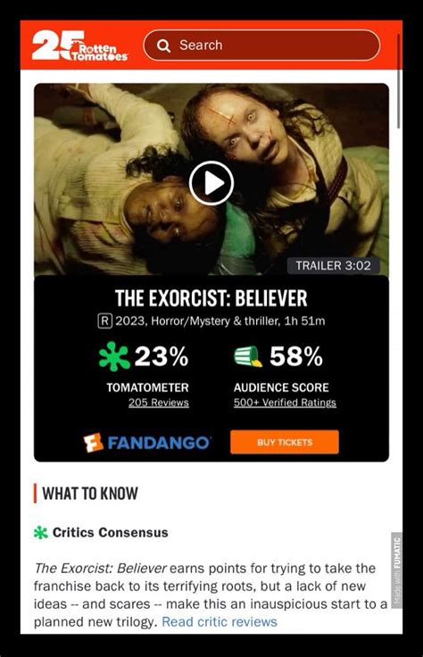 The Exorcist Believer Is Rating 23 On Rotten Tomatoes Horror Amino