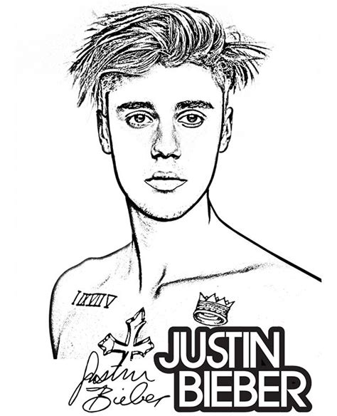 A Free Coloring Page With World S Top Celebrities Including Justin