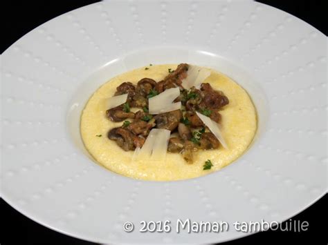 Polenta crémeuse au beaufort et sa poêlée forestière Maman Tambouille