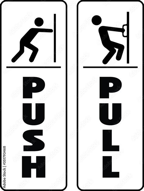 Push And Pull Door Sign Stock Vector Adobe Stock