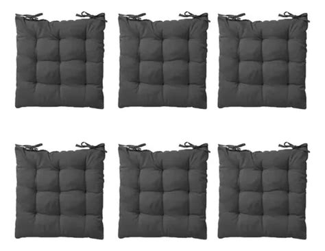 Kit 6 Almofadas Assentos De Cadeira Futton Futon 40x40cm Cor Verde